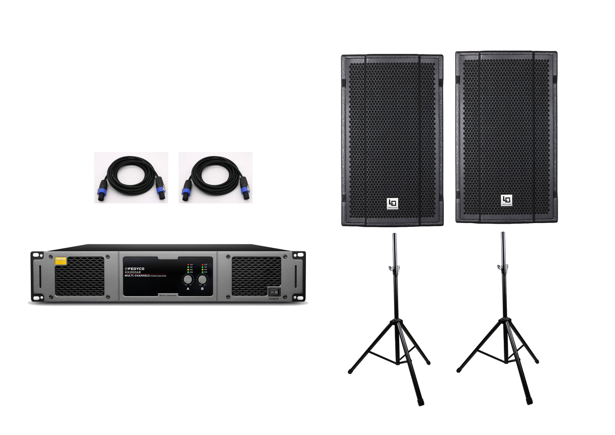 KX2600AB Power Amp w DX-15A Speaker 1400w RMS PA System Package (A5 ...